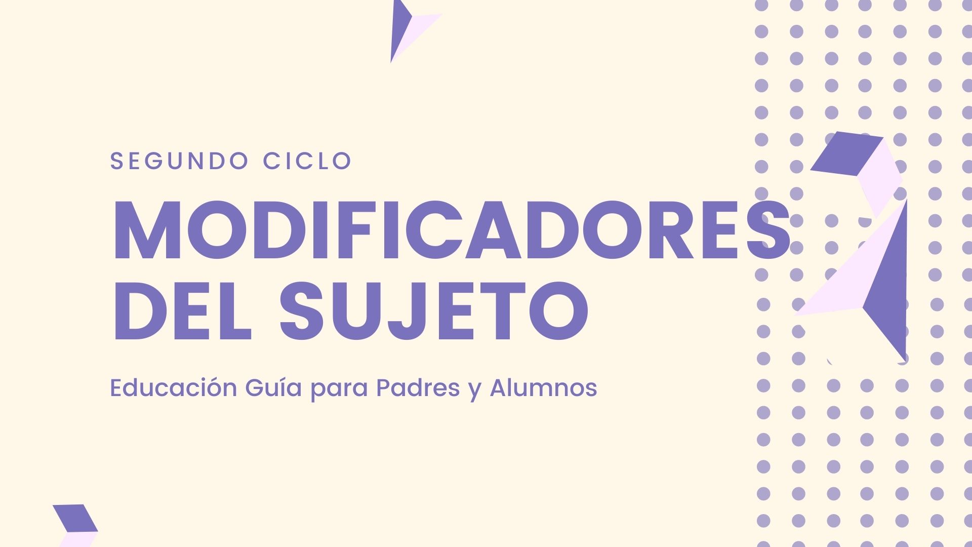 Análisis Sintáctico: Modificadores del Sujeto